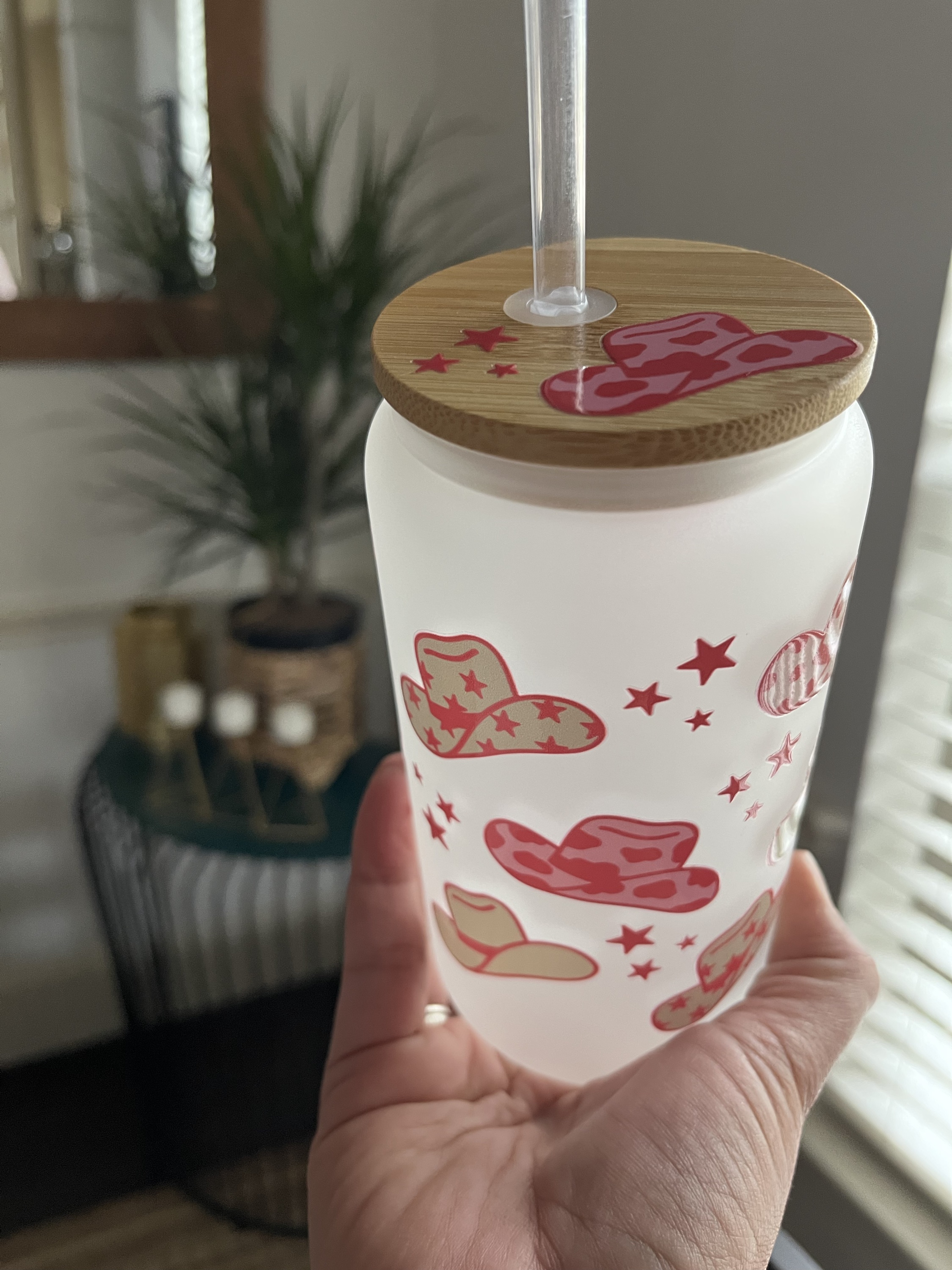 Frosted Custom Drinking Glass - Punky Bohemian