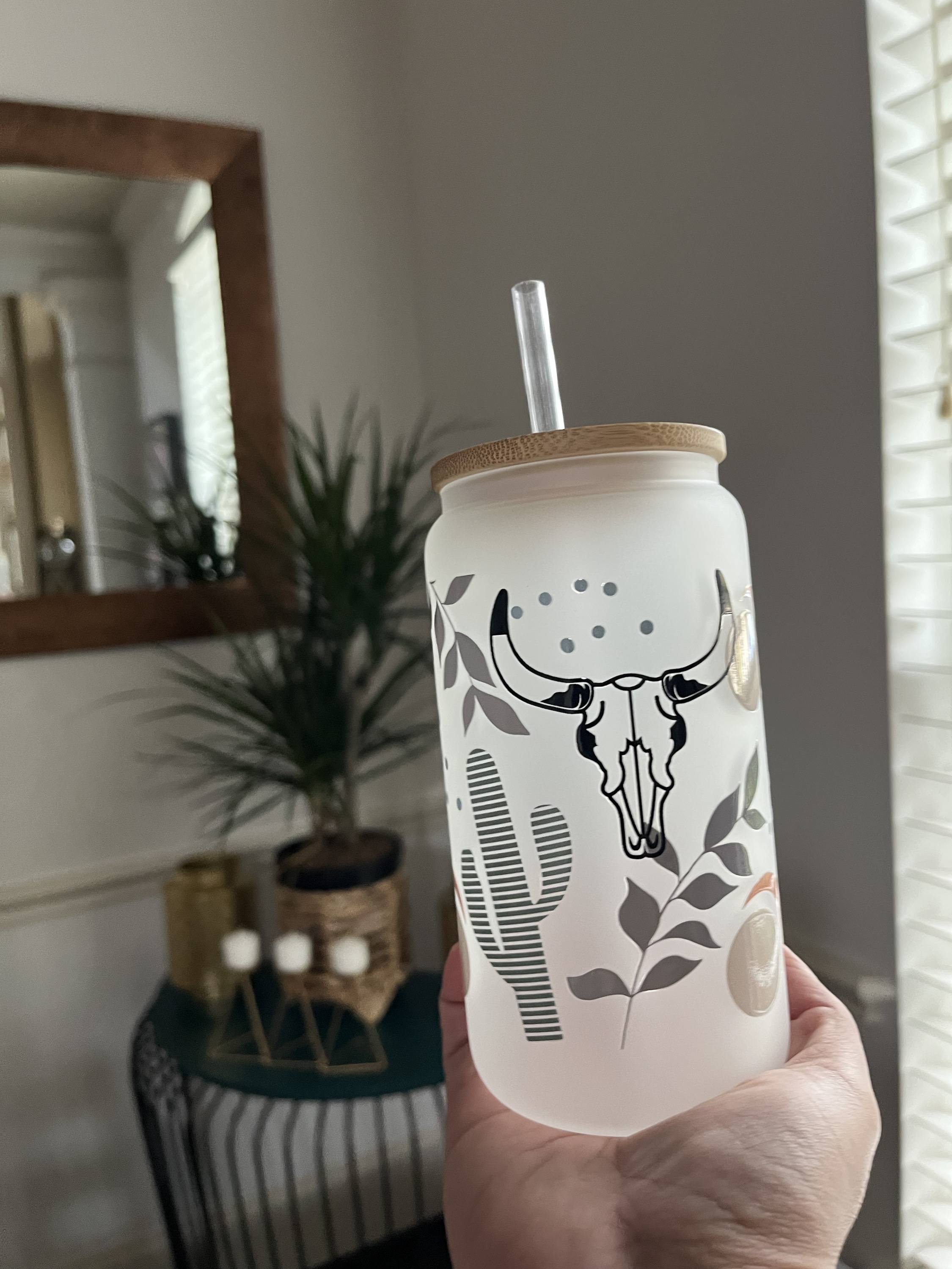Frosted Custom Drinking Glass - Punky Bohemian